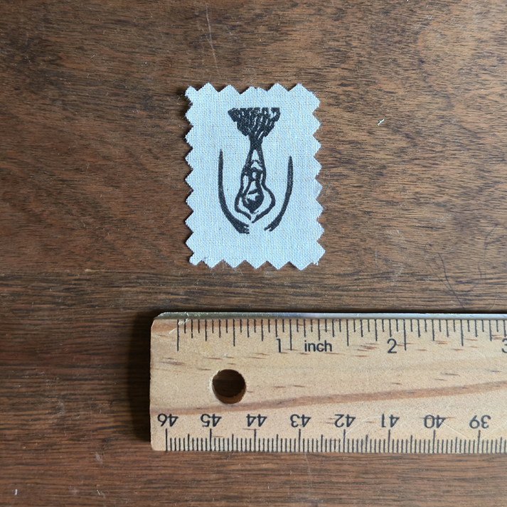Vulva 2 Linocut Patch – Heart Heavy Press